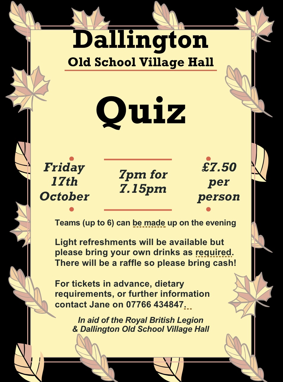 Quiz Night 17th October 2025 – Dallington Parish Website
